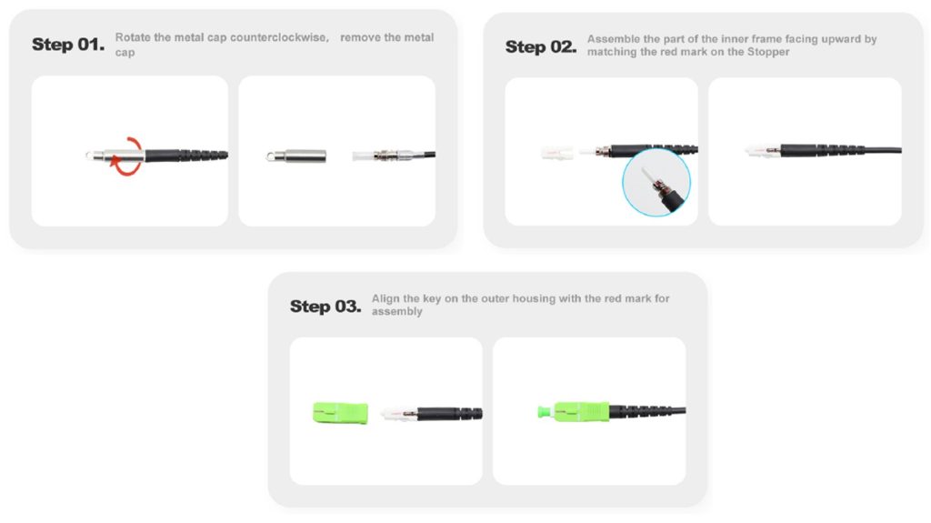 Pullable PRE-Connectorized Bullet SCAPC Armored patch cord 3.0mm LSZH